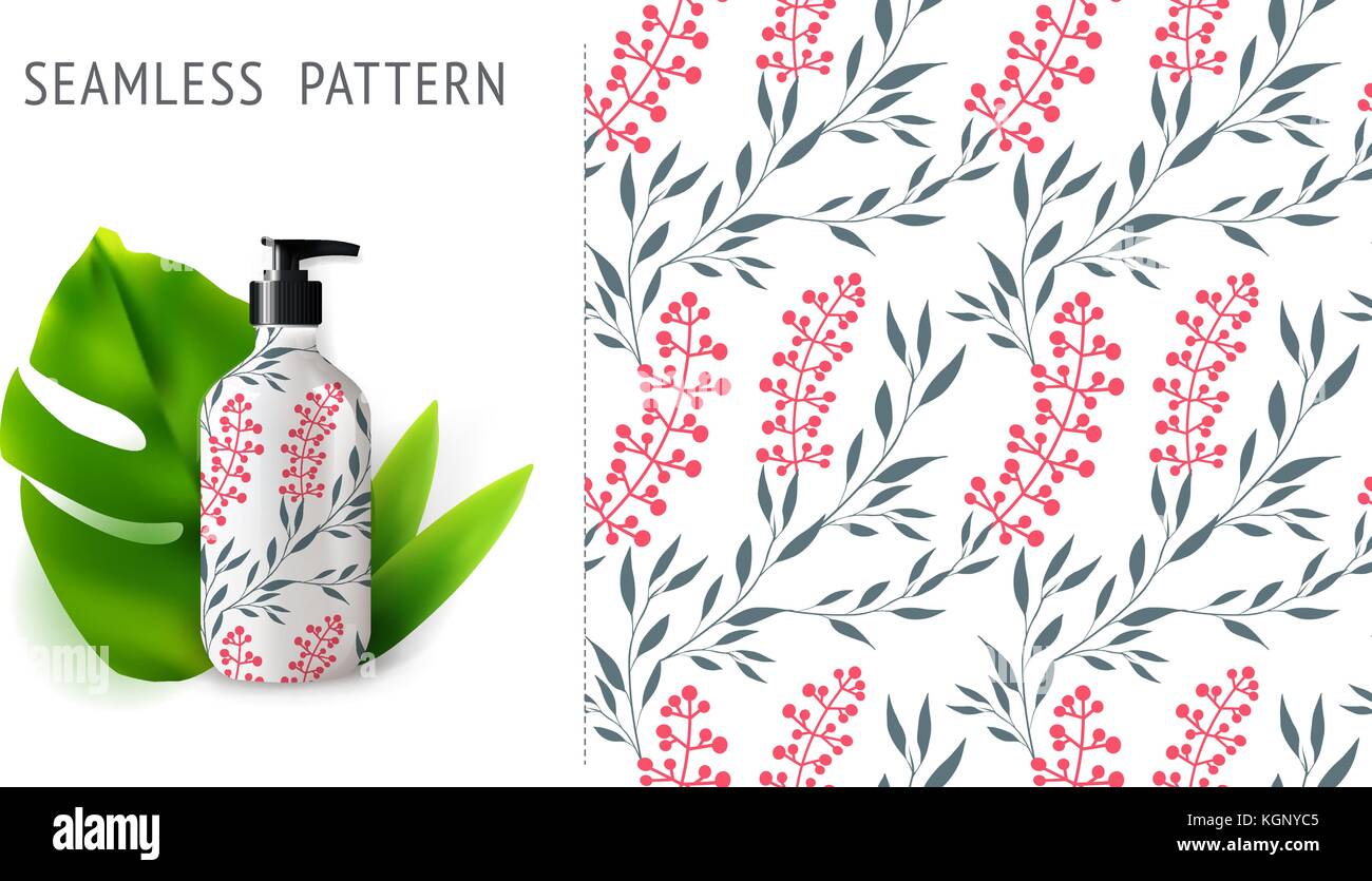 A set of summer seamless patterns, demonstrated on mockup installation ...