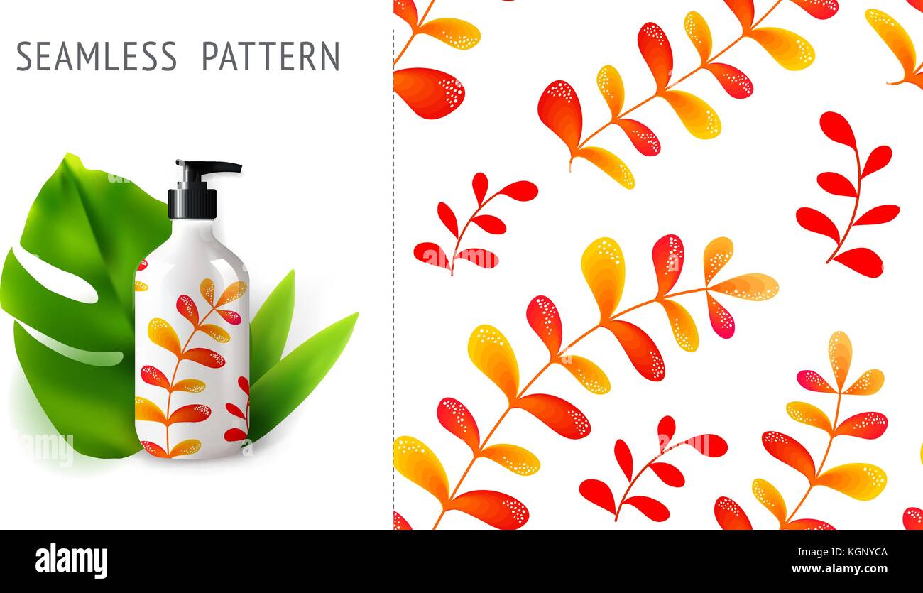 Summer seamless patterns, demonstrated on mockup installation with ...