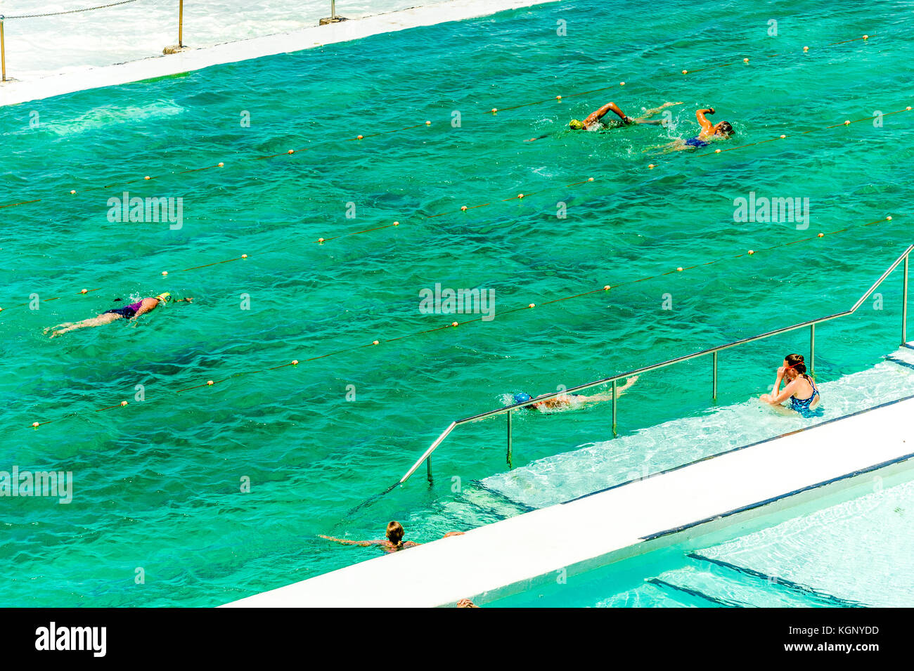 Bondi Baths home to the iconic Bondi Icebergs Swimming Club is located ...