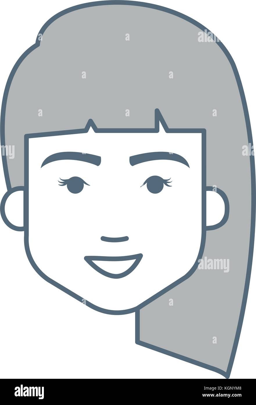 beautiful woman head avatar character vector illustration design Stock ...