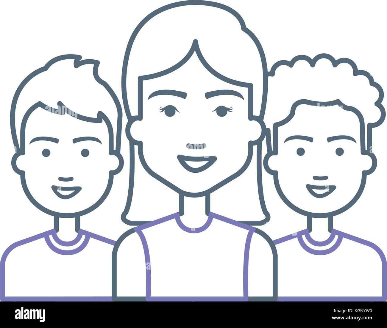 group of persons avatars characters vector illustration design Stock ...