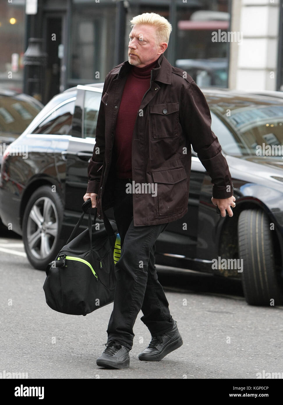 Boris Becker leaving home and arriving at South Kensington Private ...