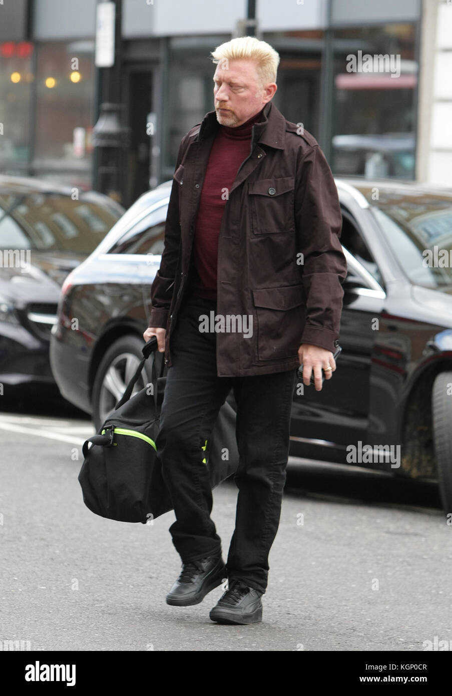 Boris Becker leaving home and arriving at South Kensington Private ...