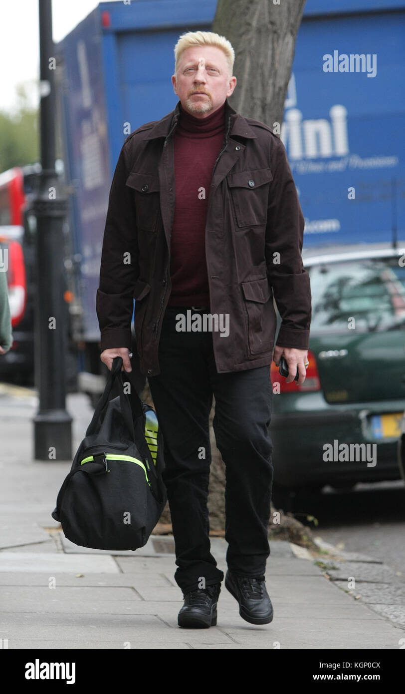 Boris Becker leaving home and arriving at South Kensington Private ...