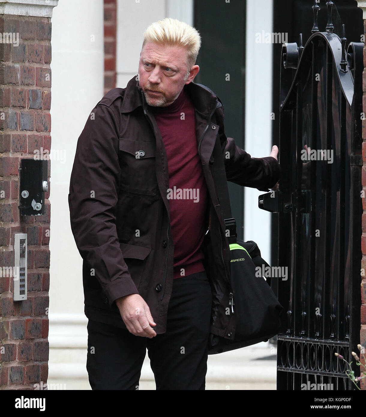 Boris Becker leaving home and arriving at South Kensington Private ...