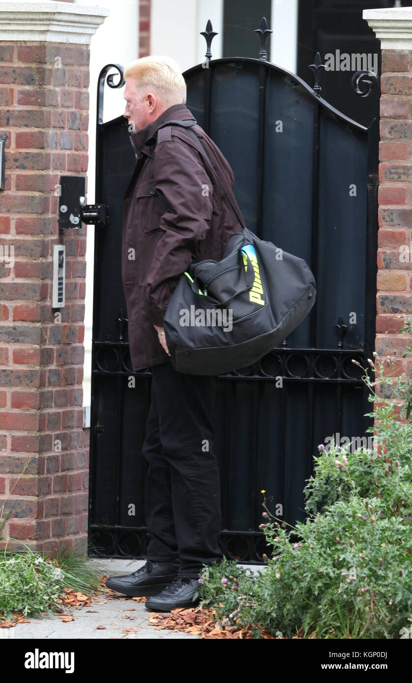 Boris Becker leaving home and arriving at South Kensington Private ...