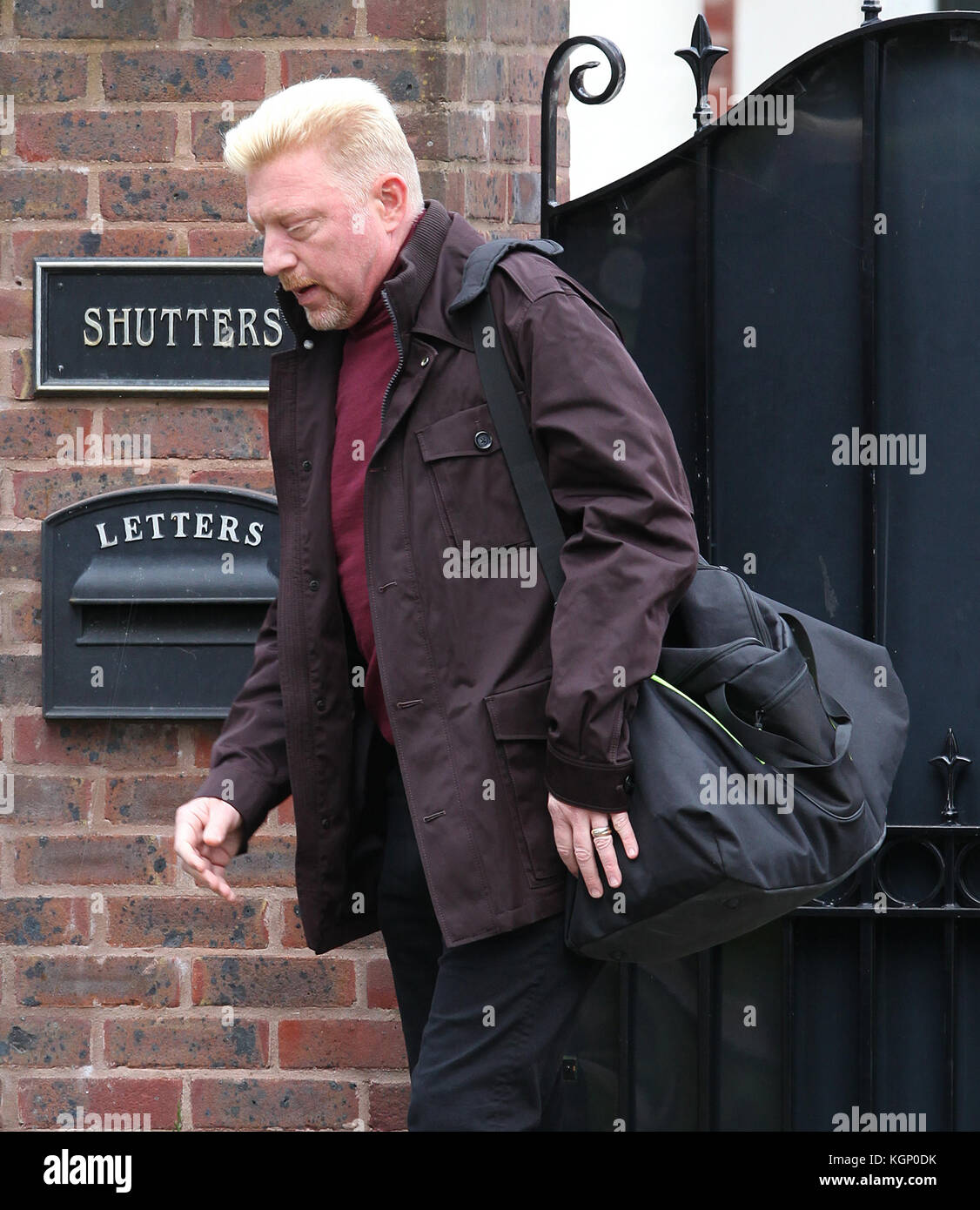 Boris Becker leaving home and arriving at South Kensington Private ...