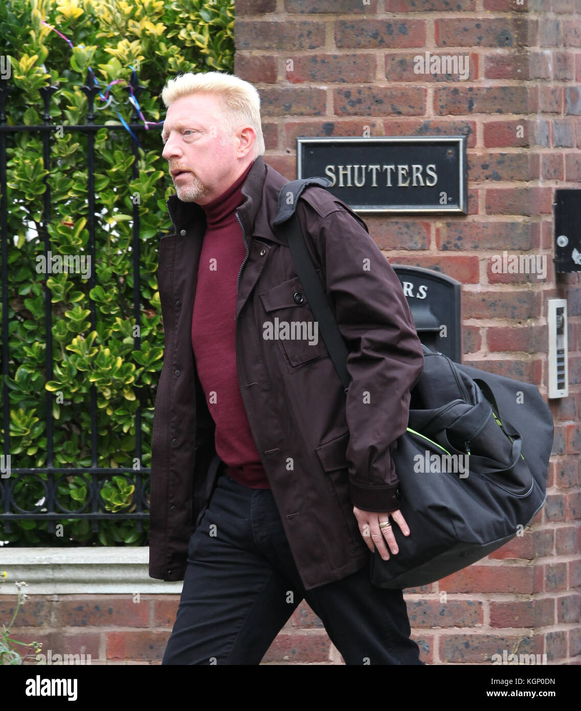 Boris Becker leaving home and arriving at South Kensington Private ...