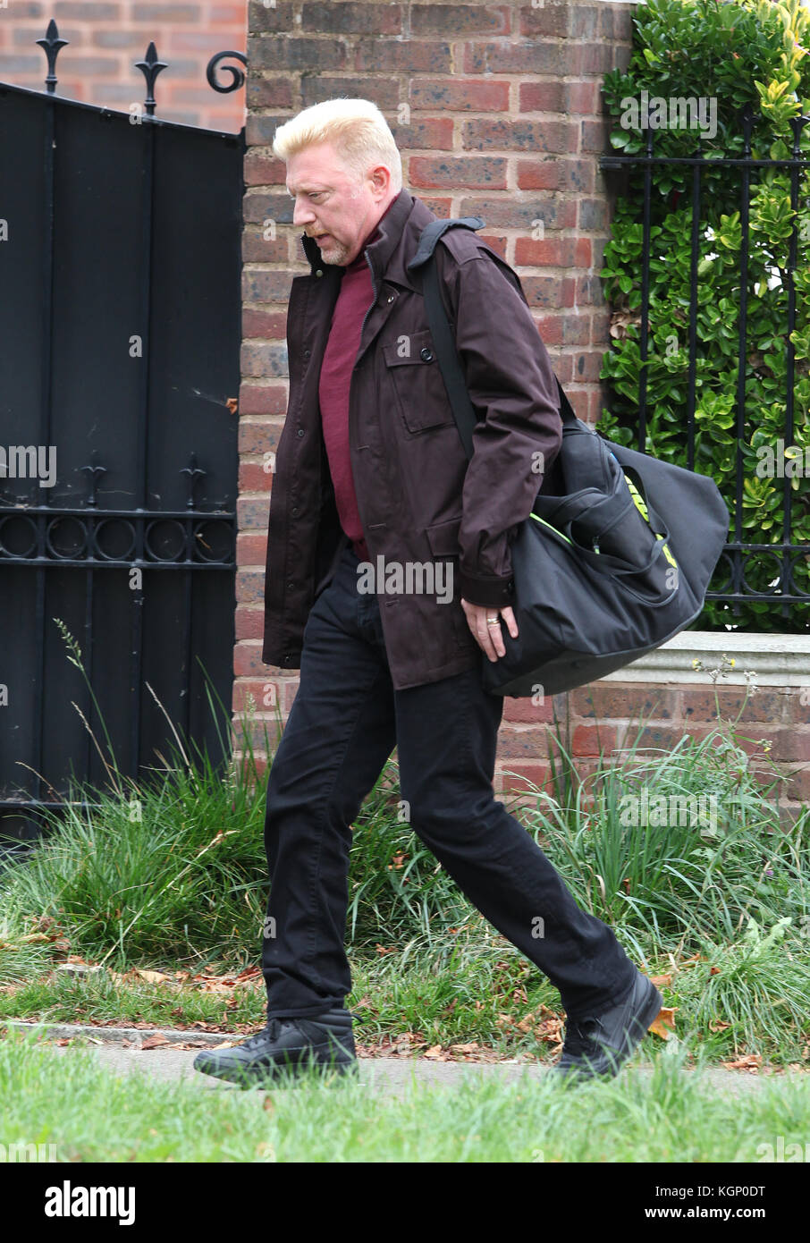 Boris Becker leaving home and arriving at South Kensington Private ...
