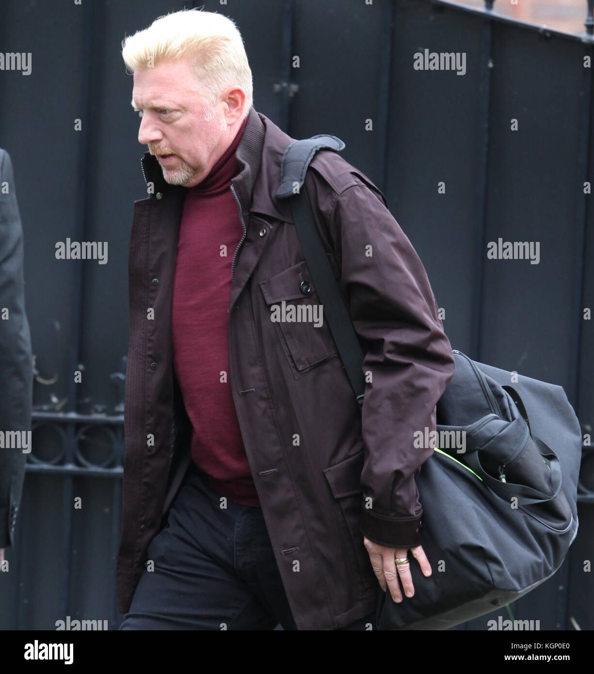 Boris Becker leaving home and arriving at South Kensington Private ...