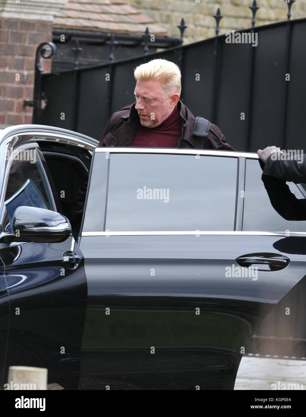 Boris Becker leaving home and arriving at South Kensington Private ...