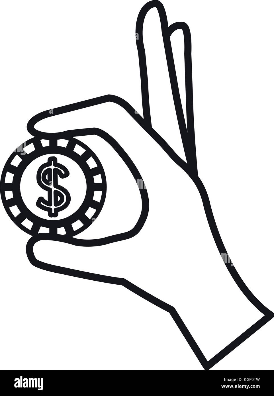 hand with coin money vector illustration design Stock Vector Image ...