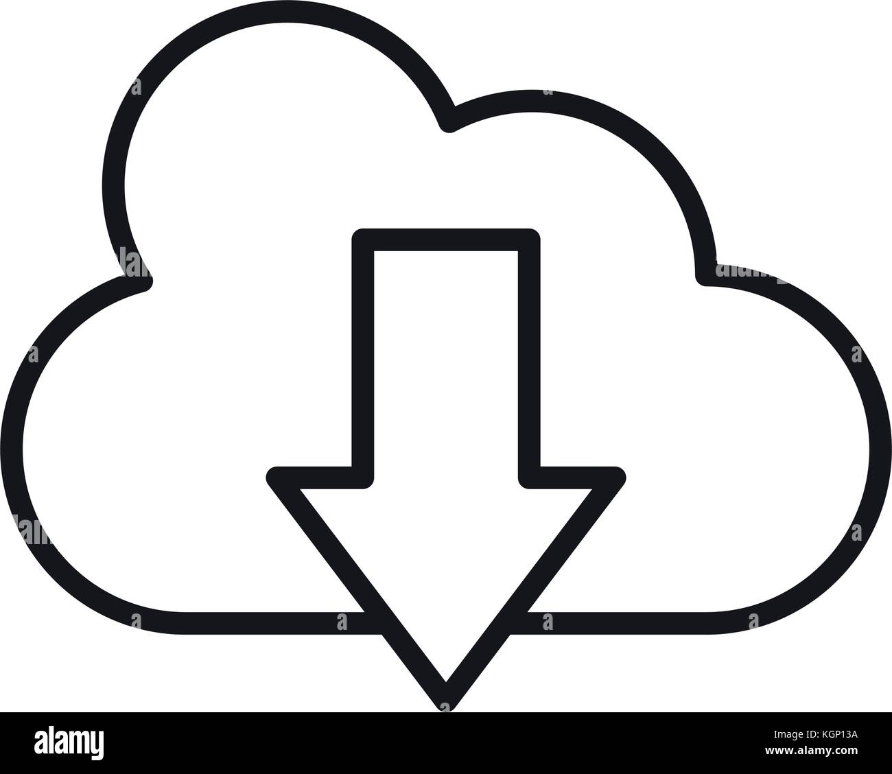 cloud computing with arrow down vector illustration design Stock Vector ...