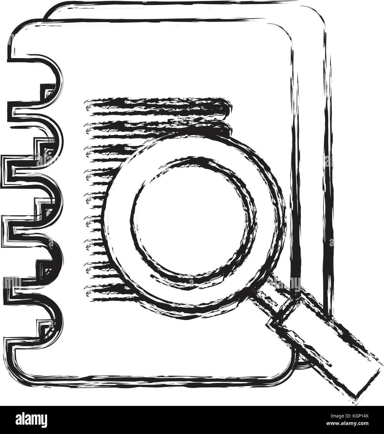 notebook with magnifying glass vector illustration design Stock Vector ...