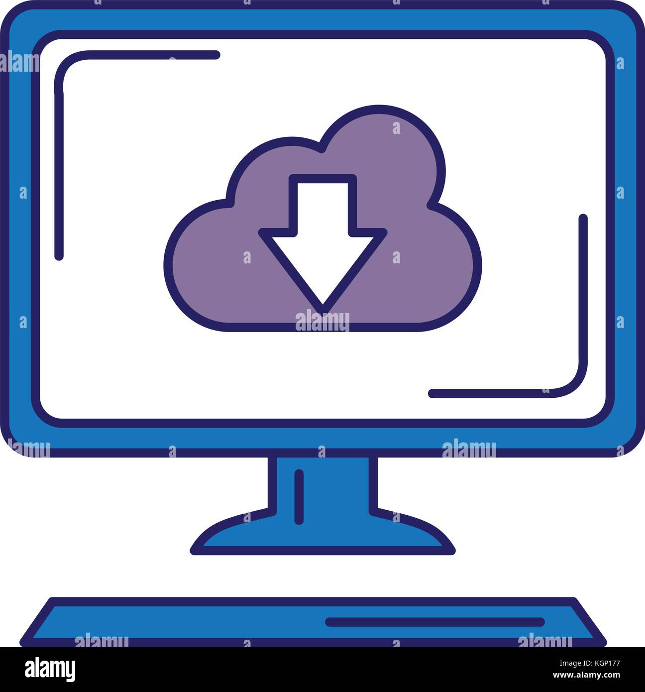 desktop computer with cloud computing vector illustration design Stock ...