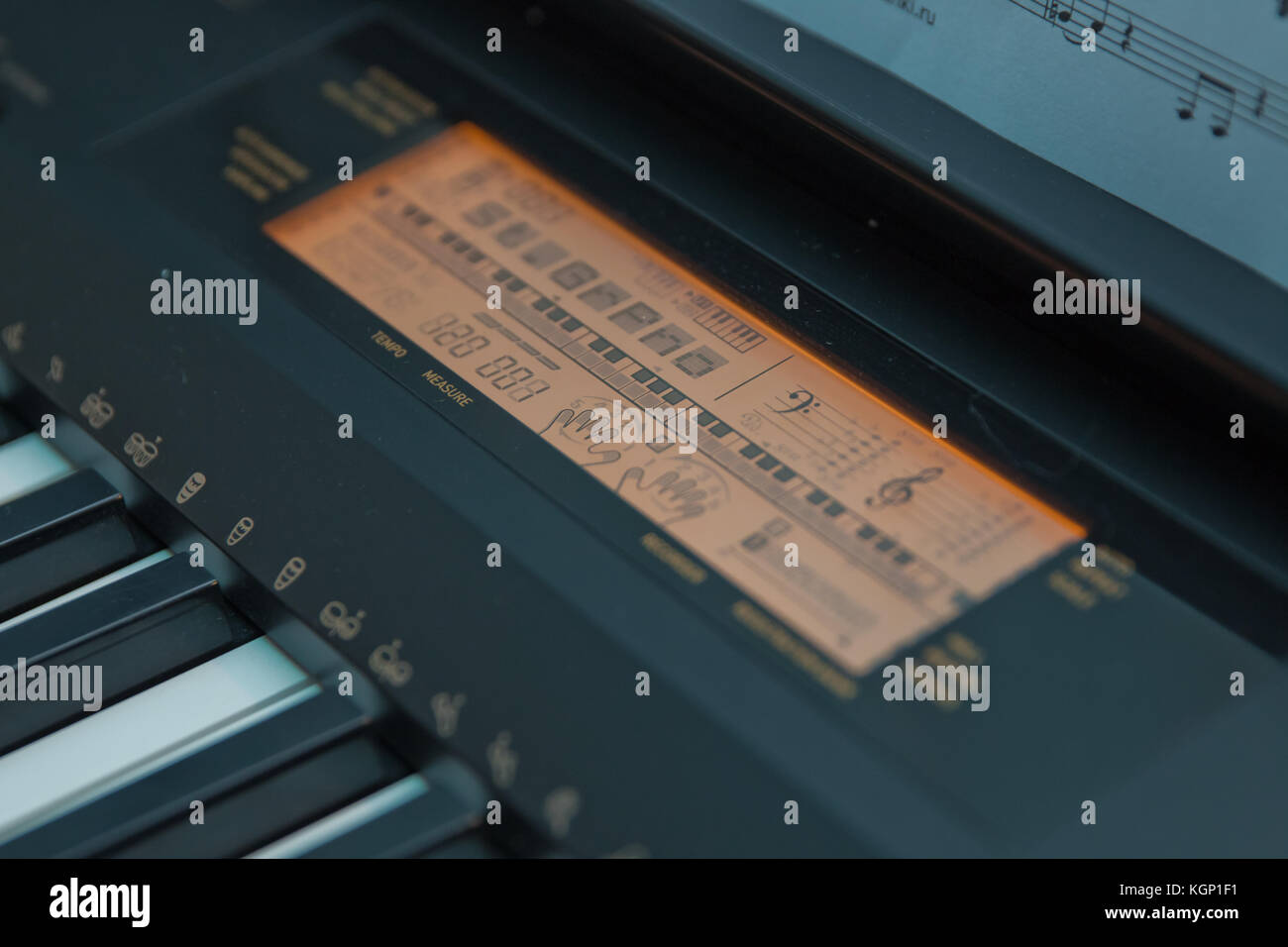 Keys electronic synthesizer close up. Musical instruments Electronic ...