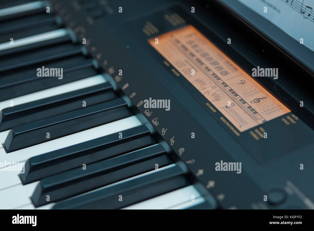 Keys electronic synthesizer close up. Musical instruments Electronic ...