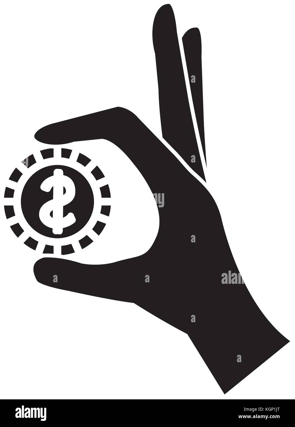 hand with coin money vector illustration design Stock Vector Image ...