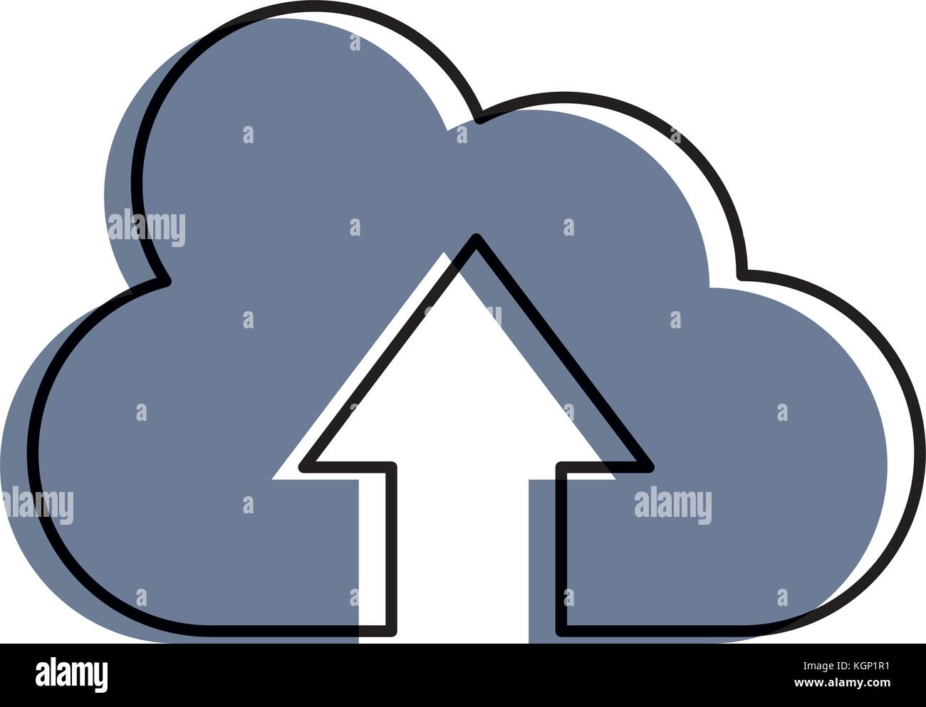 cloud computing with arrow up vector illustration design Stock Vector ...