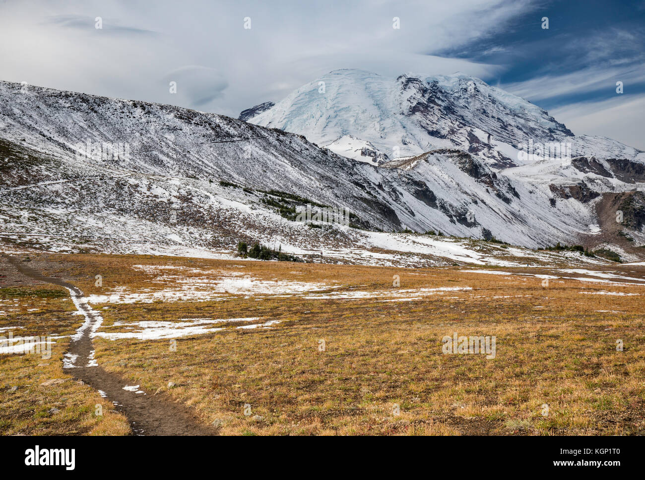 Mount Rainier behind Burroughs Mountain, Mount Fremont Trail, first ...
