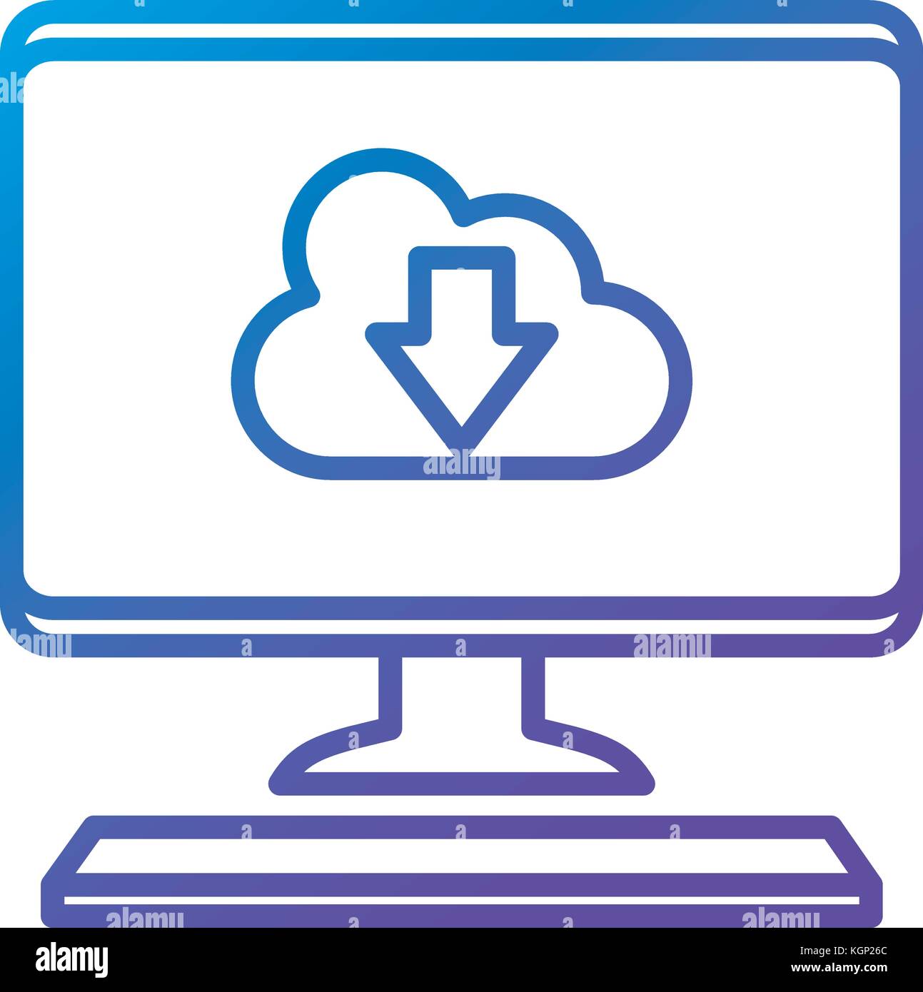 desktop computer with cloud computing vector illustration design Stock ...