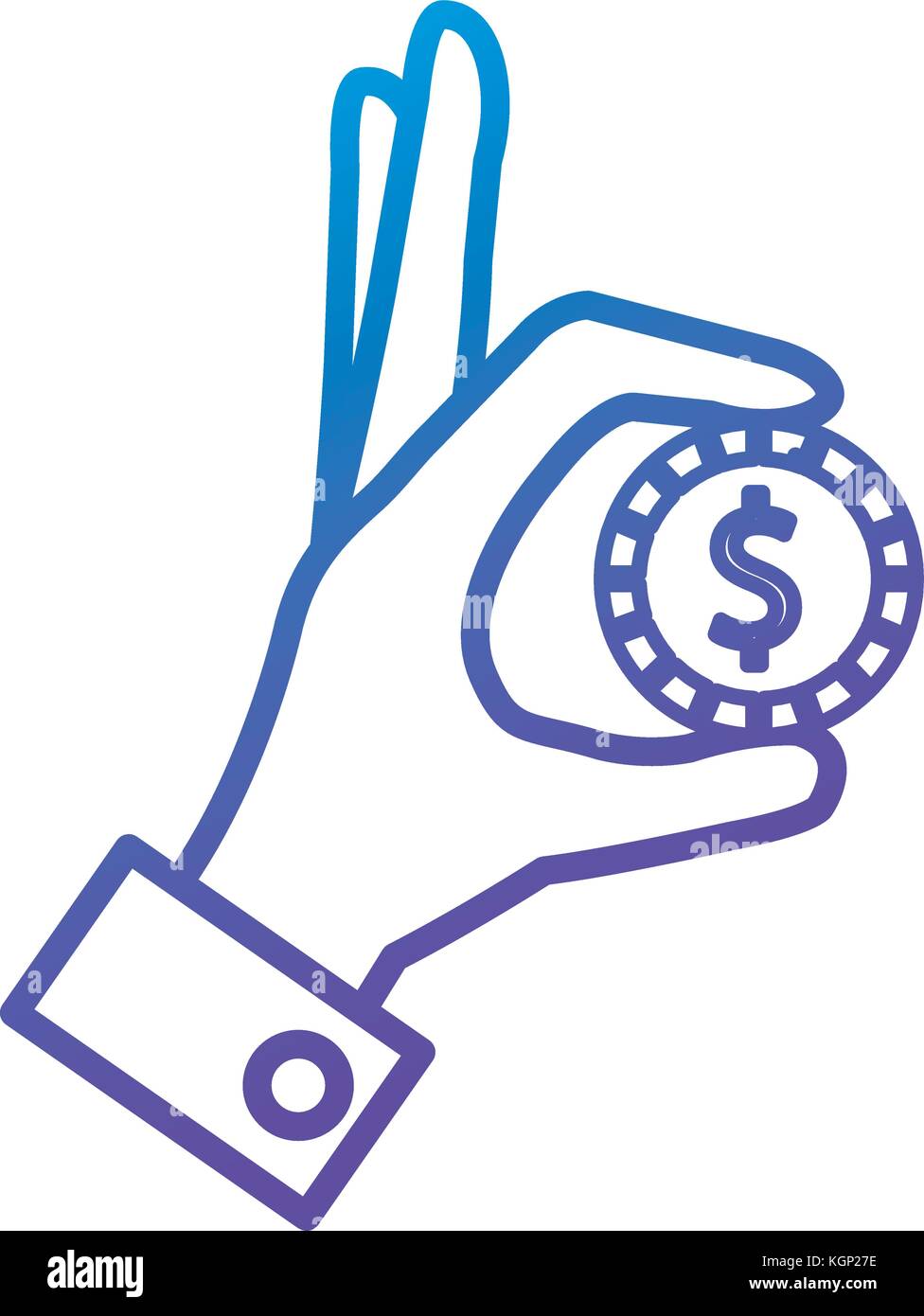hand with coin money vector illustration design Stock Vector Image ...
