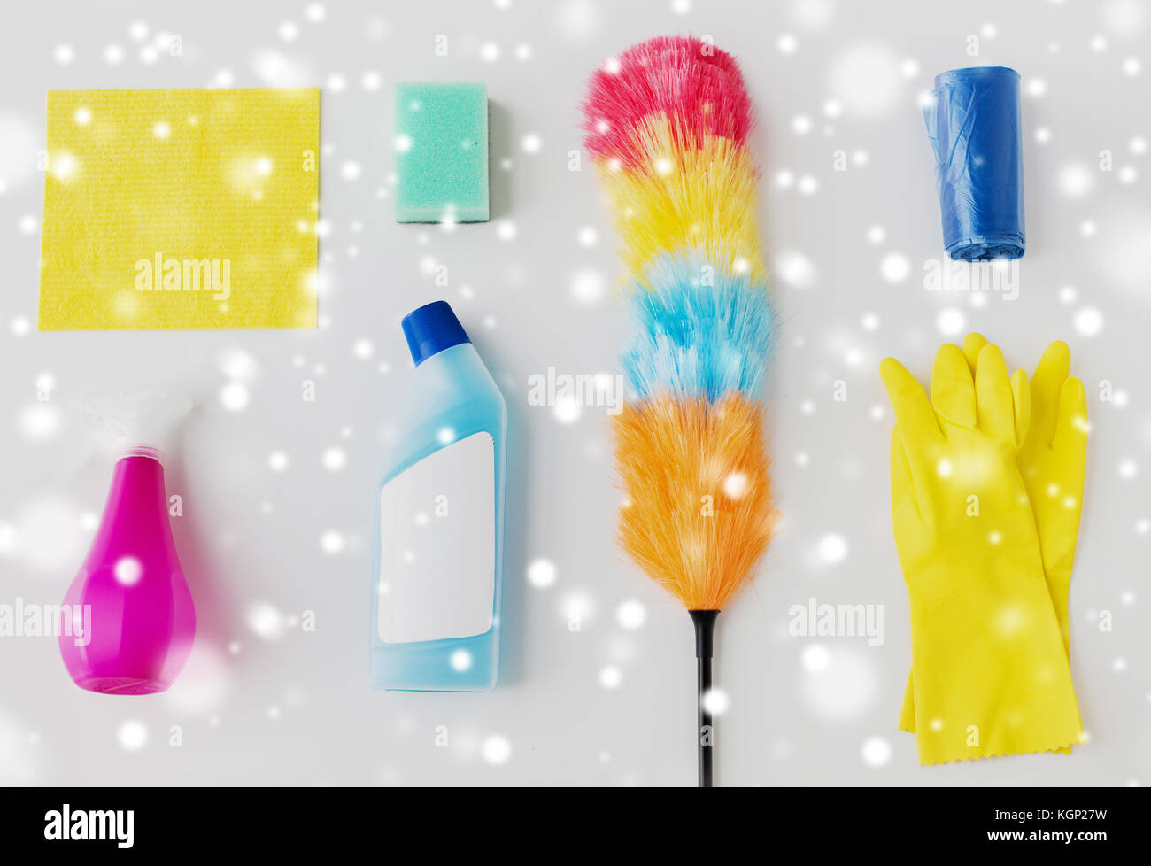 cleaning stuff on white background Stock Photo - Alamy