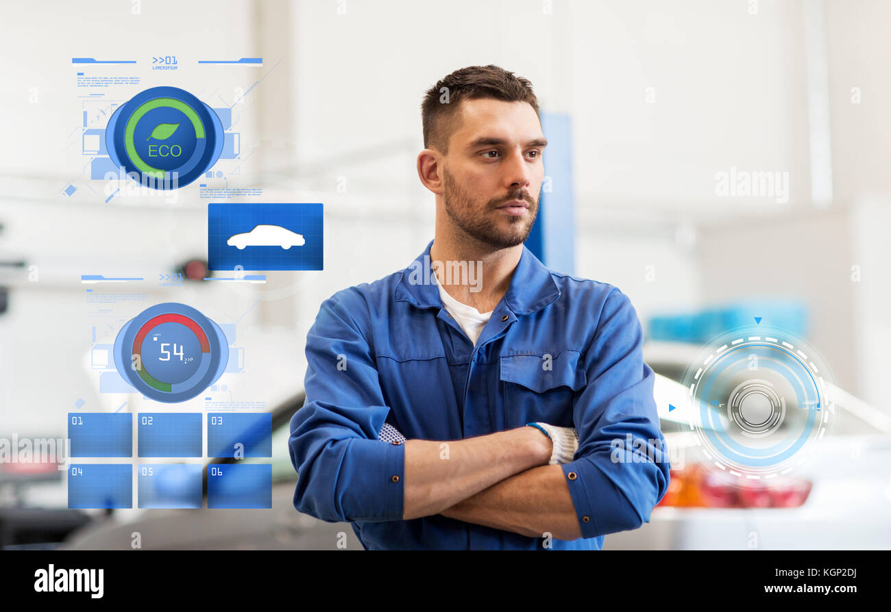 auto mechanic man or smith at car workshop Stock Photo - Alamy