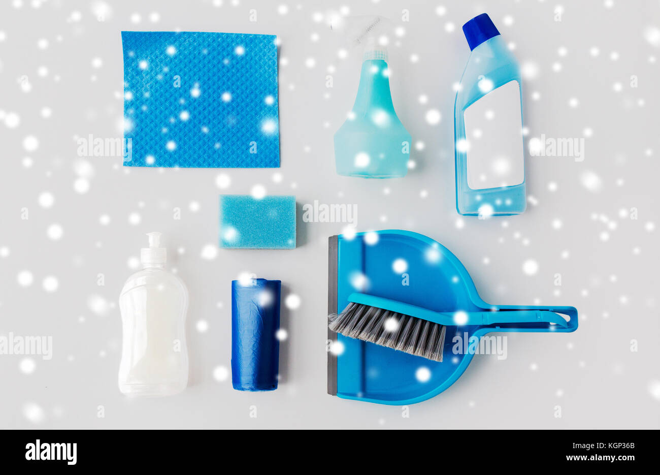 cleaning stuff on white background Stock Photo - Alamy
