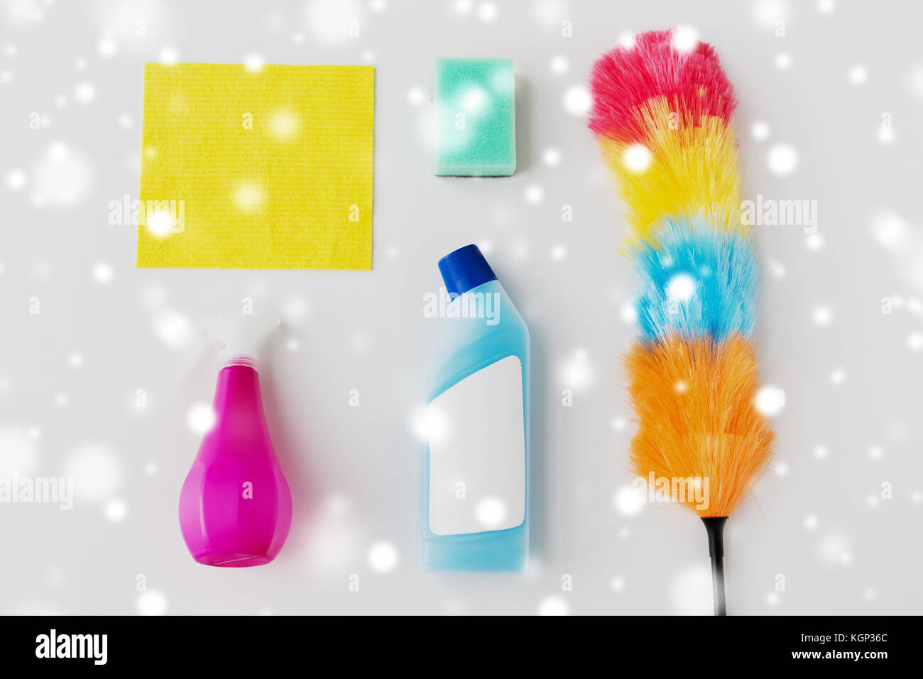 cleaning stuff on white background Stock Photo - Alamy