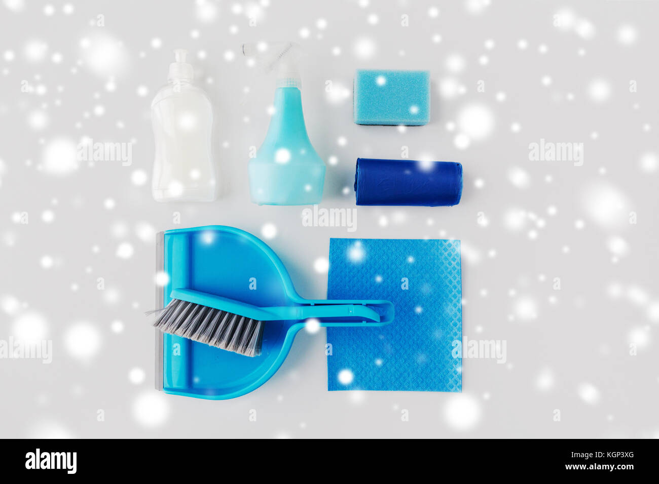 cleaning stuff on white background Stock Photo - Alamy