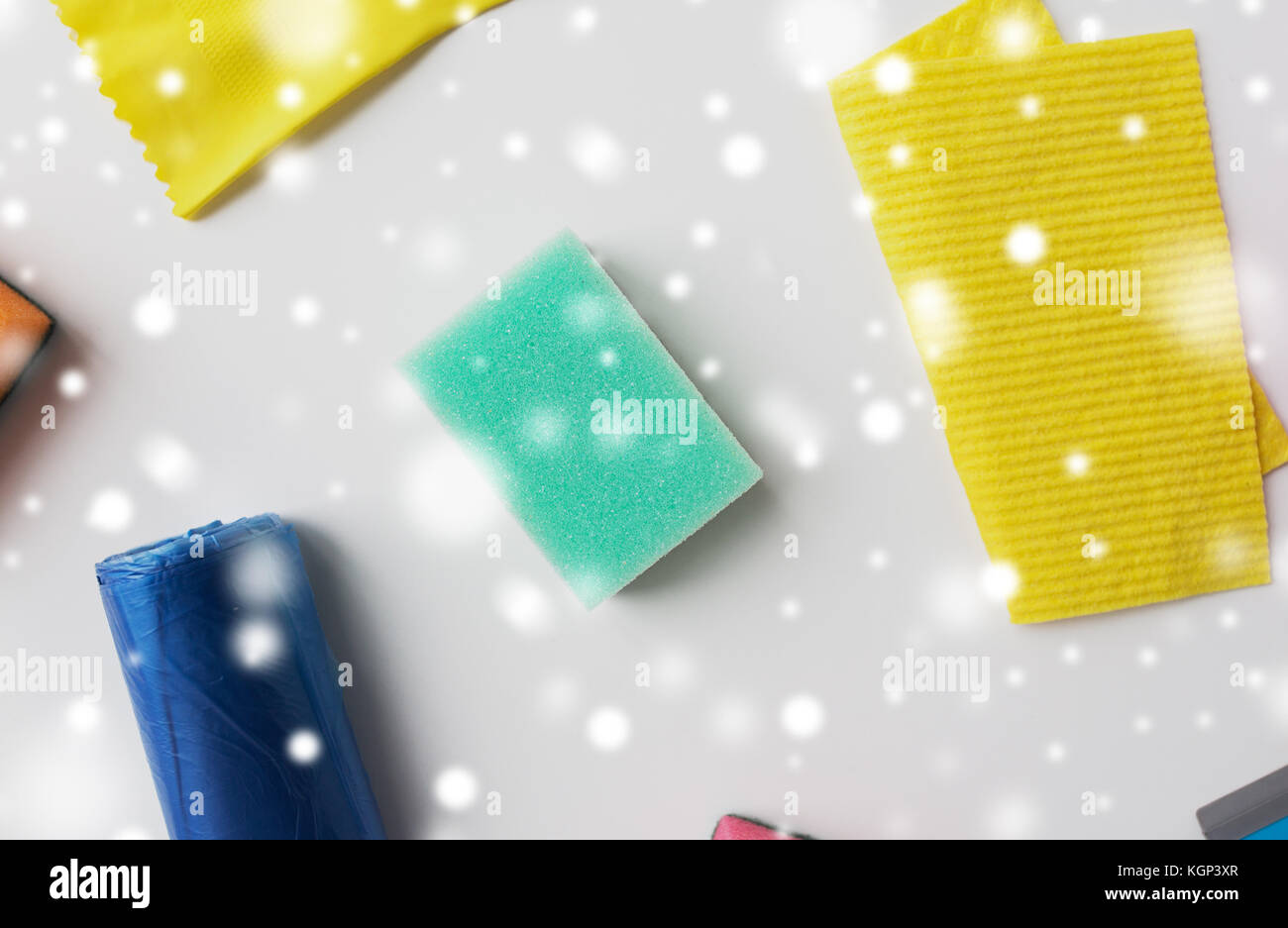 cleaning stuff on white background Stock Photo - Alamy