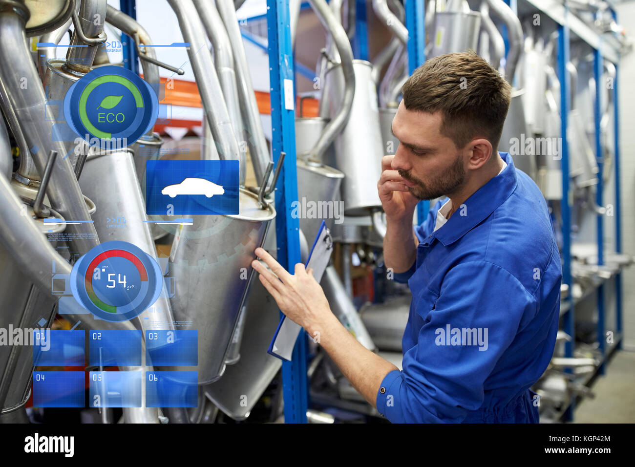 auto mechanic calling on phone at car shop Stock Photo - Alamy