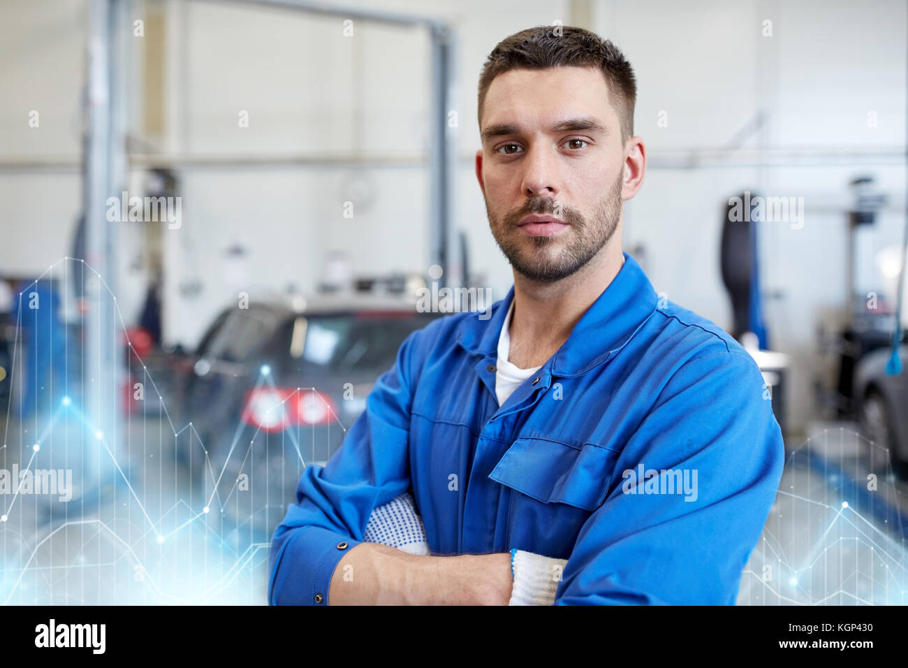 auto mechanic man or smith at car workshop Stock Photo - Alamy