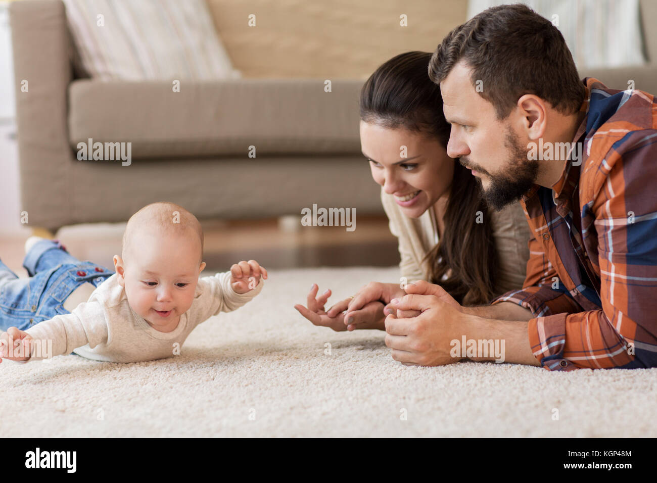 happy family playing with baby at home Stock Photo - Alamy