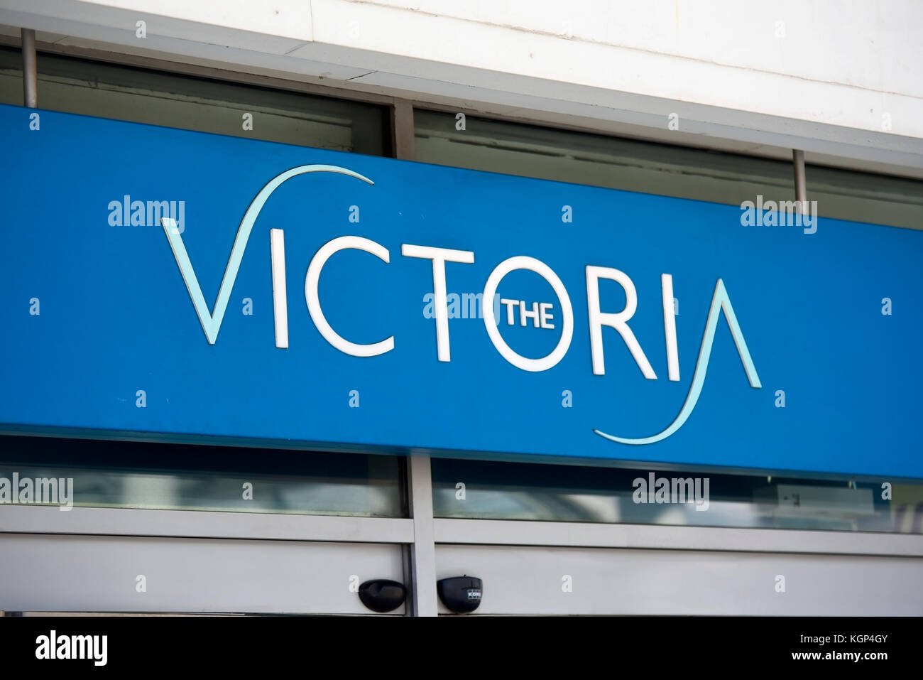 The Victoria shopping centre sign. Shopping mall center. Southend on ...