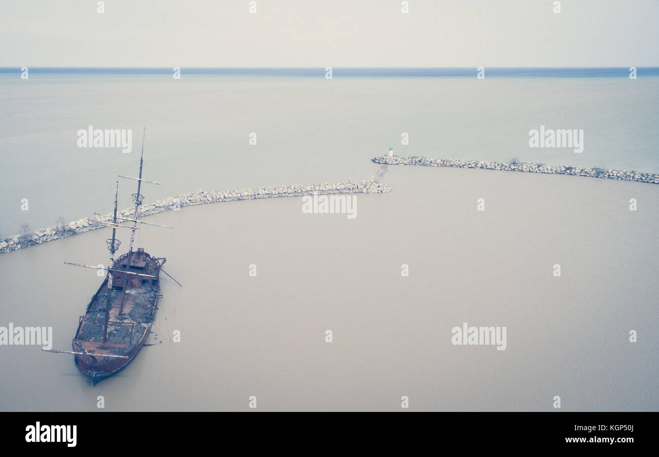 Old Wreck in in the sea Stock Photo - Alamy