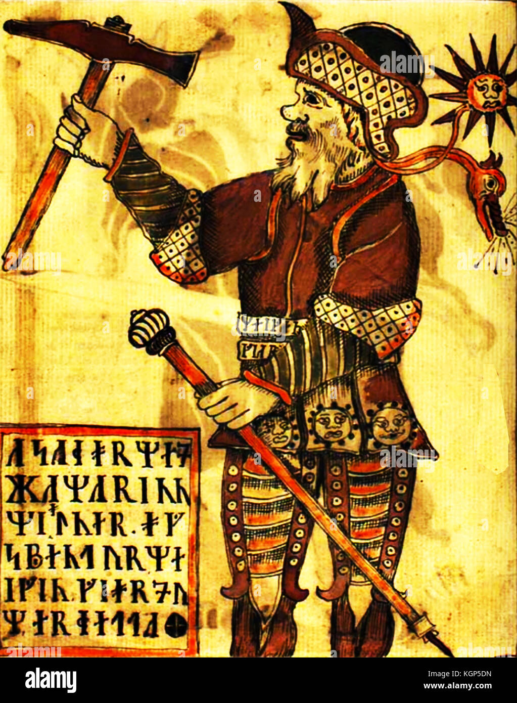 ICELANDIC RUNES An old Icelandic mythological illustration Stock Photo ...