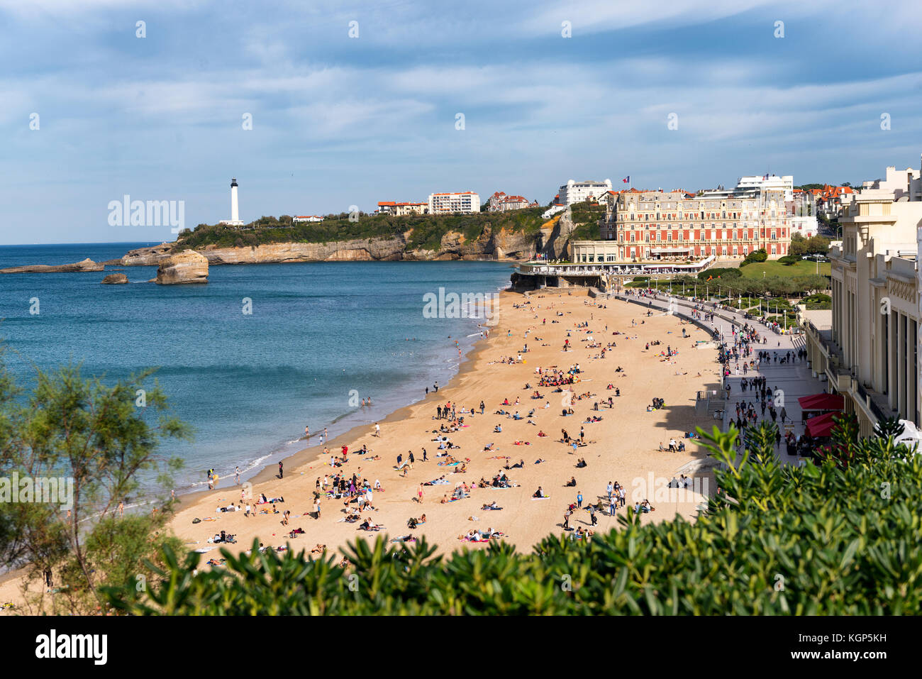 a view of Biarritz beach in France Stock Photo - Alamy