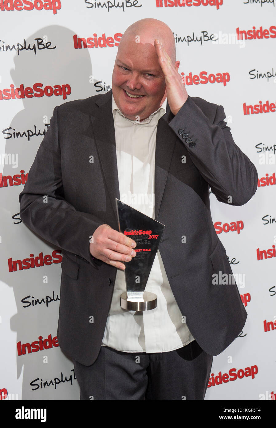 London, UK. Dominic Brunt, winner of the award for Funniest Male at the ...