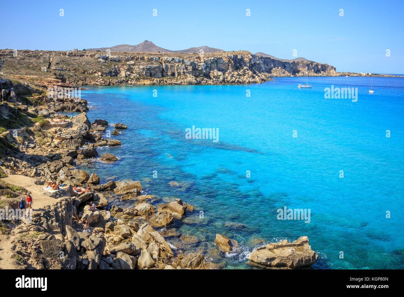 View of Cala Rossa at Favignana island (Trapani, Italy Stock Photo - Alamy