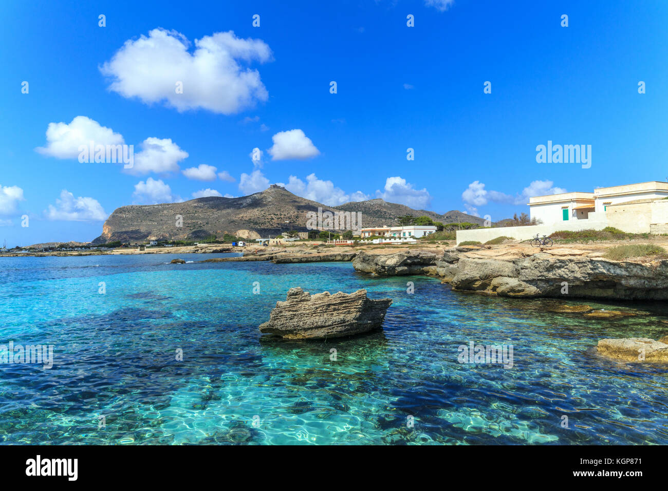 Lido Burrone at Favignana island (Trapani, Italy Stock Photo - Alamy