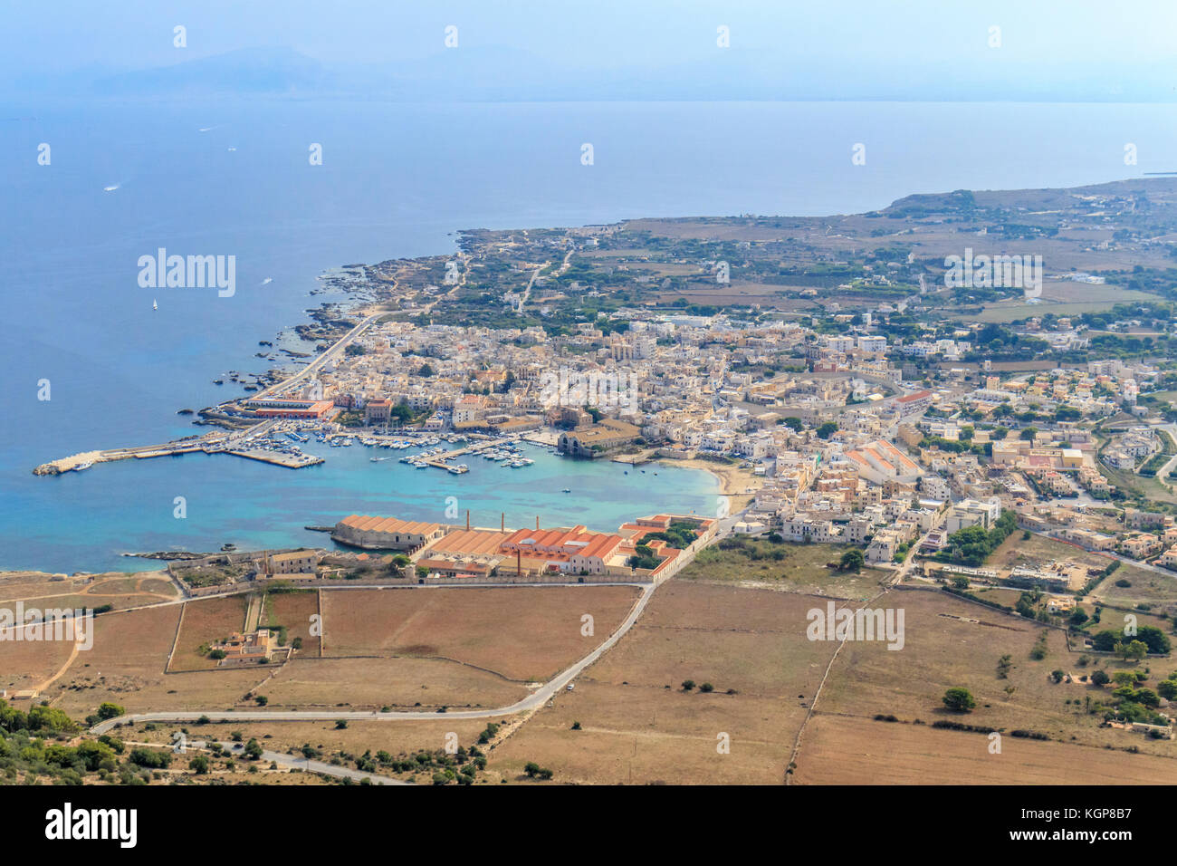 Top view of the village of Favignana Stock Photo - Alamy