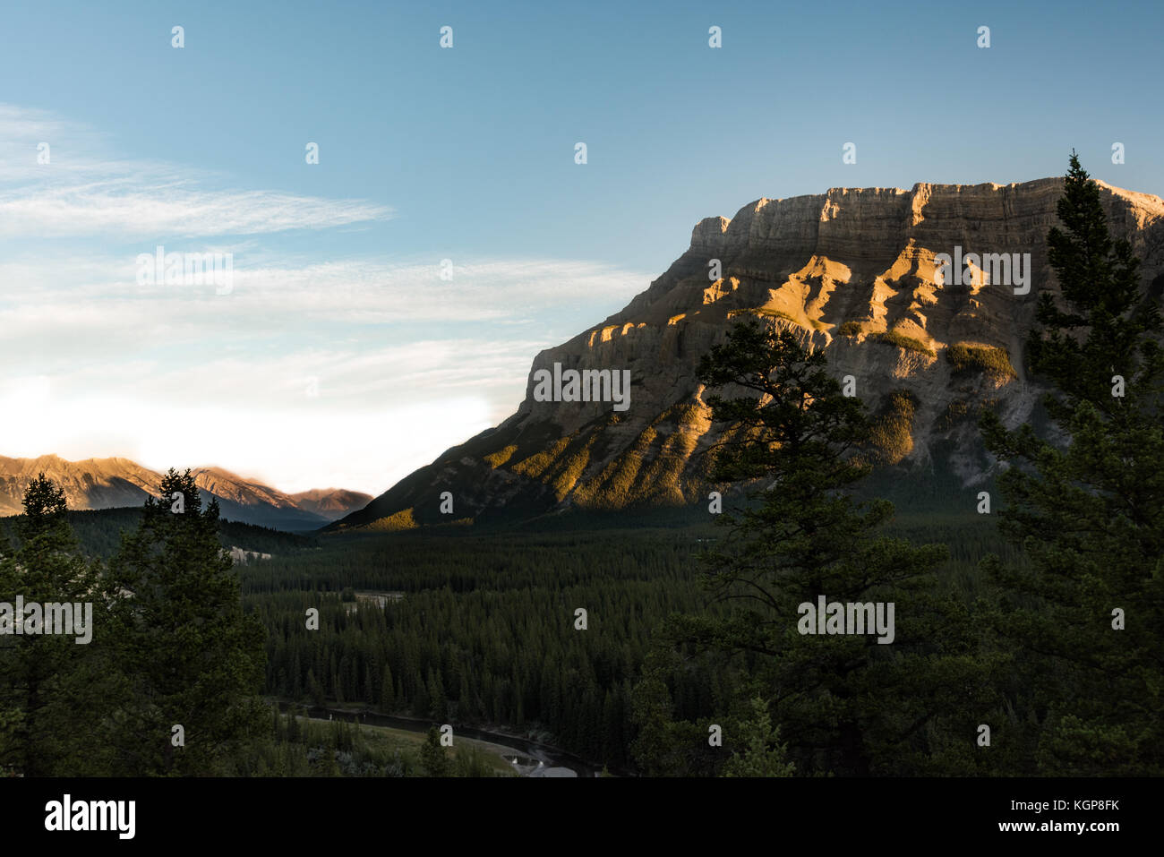 Landscape of Mountain during the sunset in Banff National Park. Alberta ...