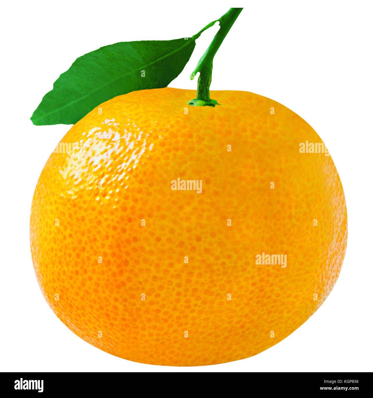 Isolated fruits. One whole mandarin isolated on white background with ...