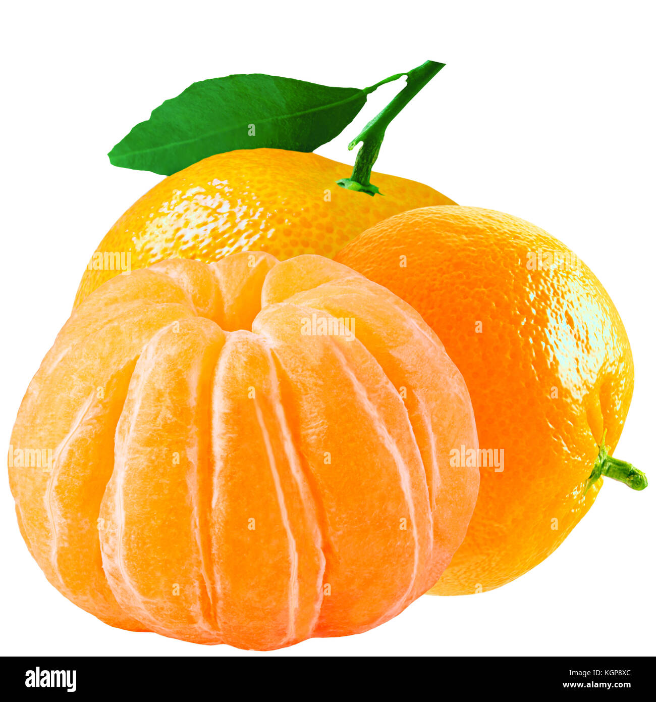 Isolated fruits. Three fresh whole mandarin isolated on white ...