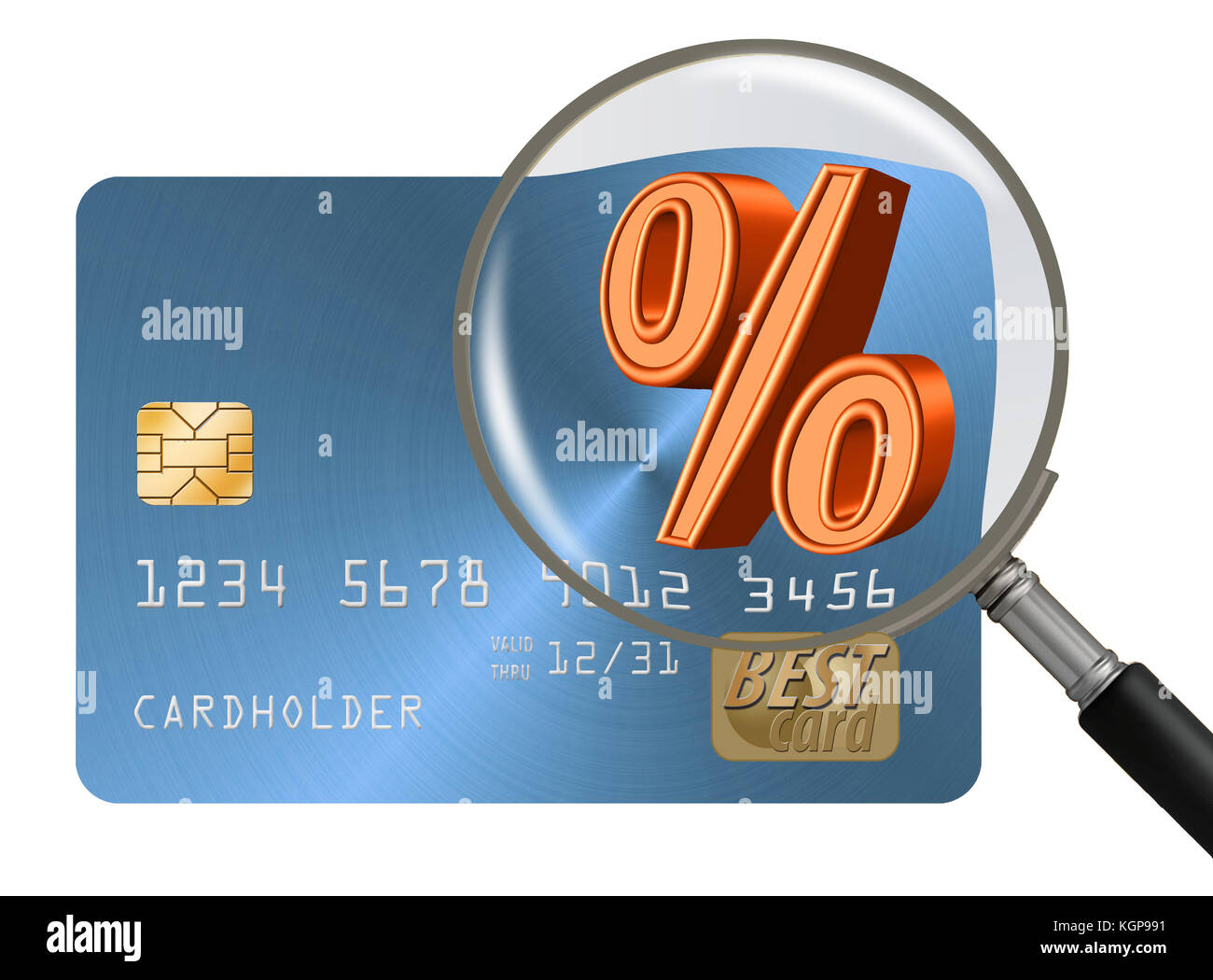 Credit card interest rate. Isolated on white Stock Photo - Alamy