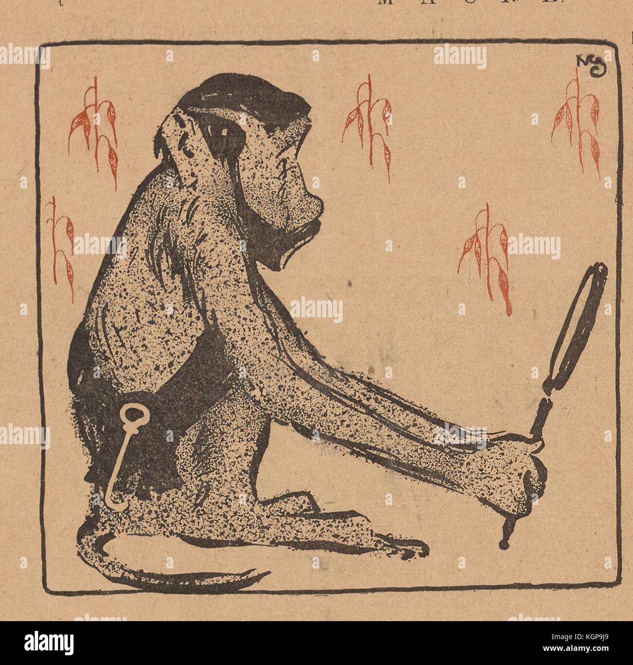 Illustration from the Russian satirical journal Maski (Masks) depicting ...