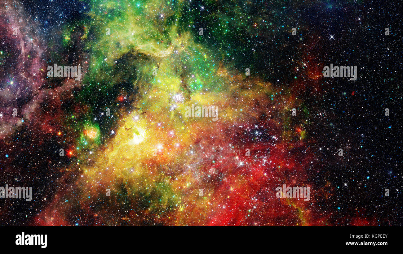Abstract bright colorful universe. Elements of this image furnished by ...