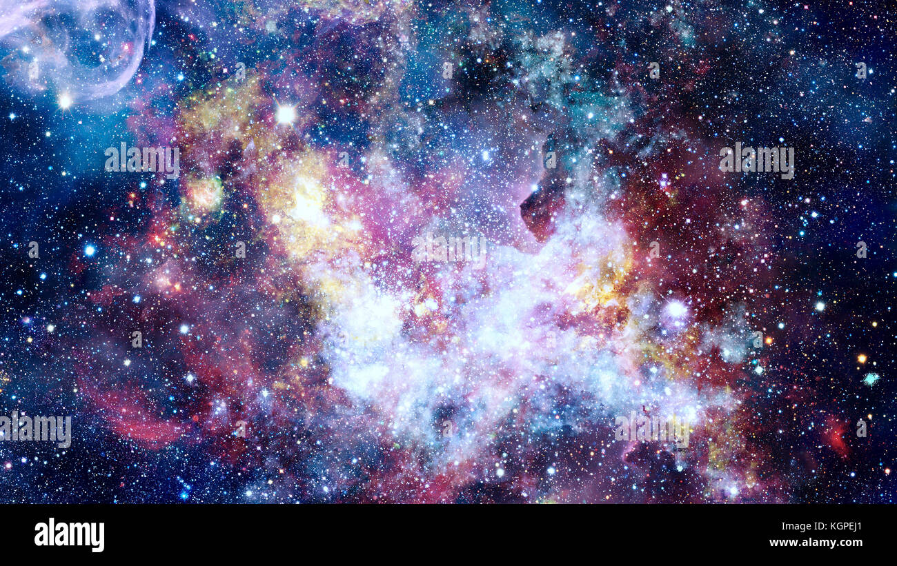 Colored clouds in nebula. Elements of this image furnished by NASA ...